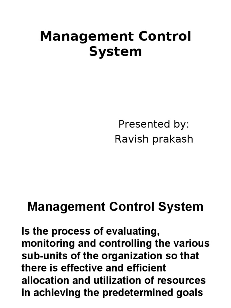 Management Control System | PDF