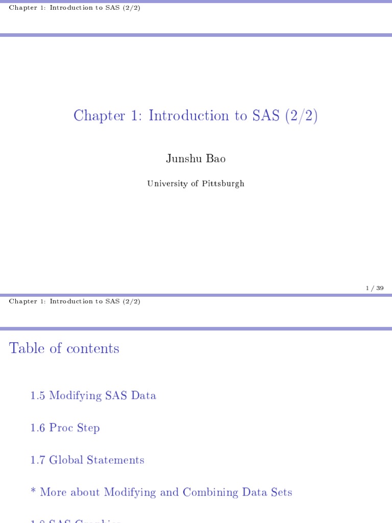 SAS Ch1 Introduction 2 | PDF | Scatter Plot | Sas (Software)