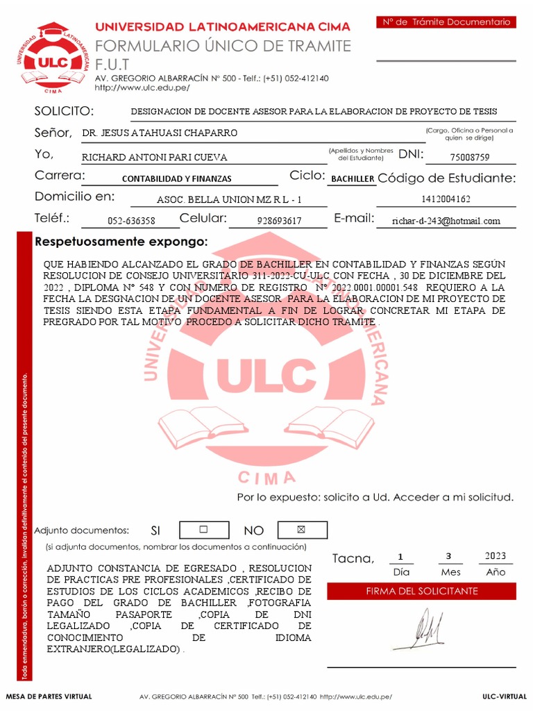 Ulc - Fut - 17!11!2022 - 1412004162 - Expedicion Del Grado Academico de Bachiller | PDF ...