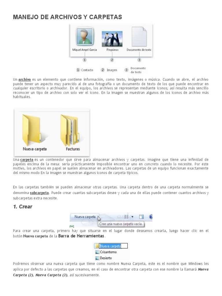 Manejo de Archivos y Carpetas | PDF | Archivo de computadora | Ventana (informática)