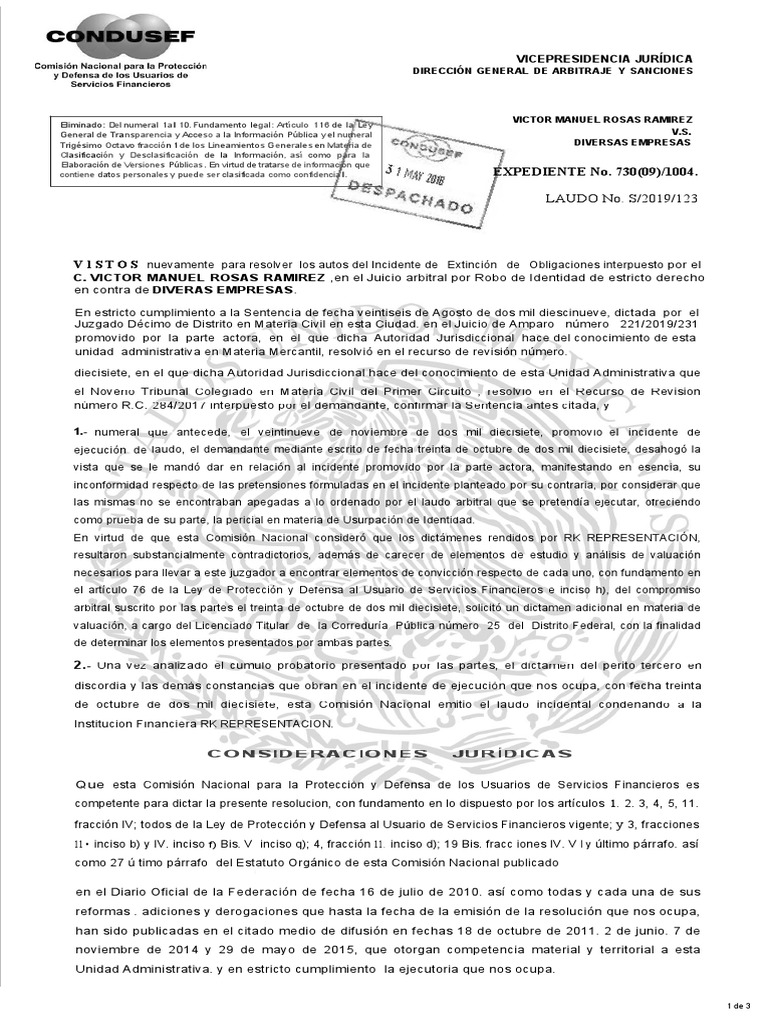 Condusef | PDF | Procedimiento legal | Gobierno