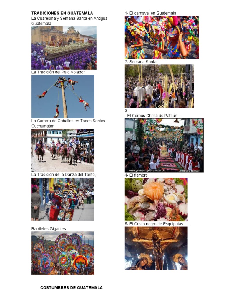 Tradiciones y Costumbres de Guatemala | PDF | Ciencias sociales ...