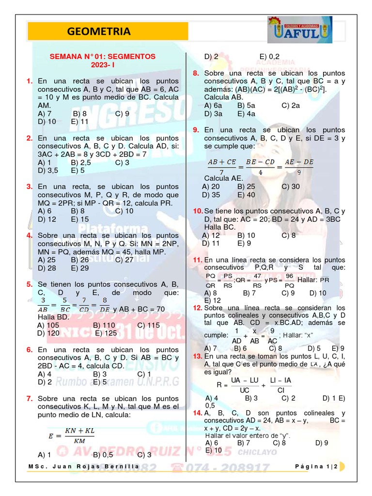 Practica N°01 - Segmento - 2023 - I - Pre U | PDF