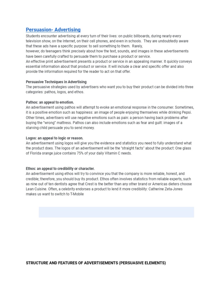 Persuasion - Advertising | PDF | Advertising | Persuasion