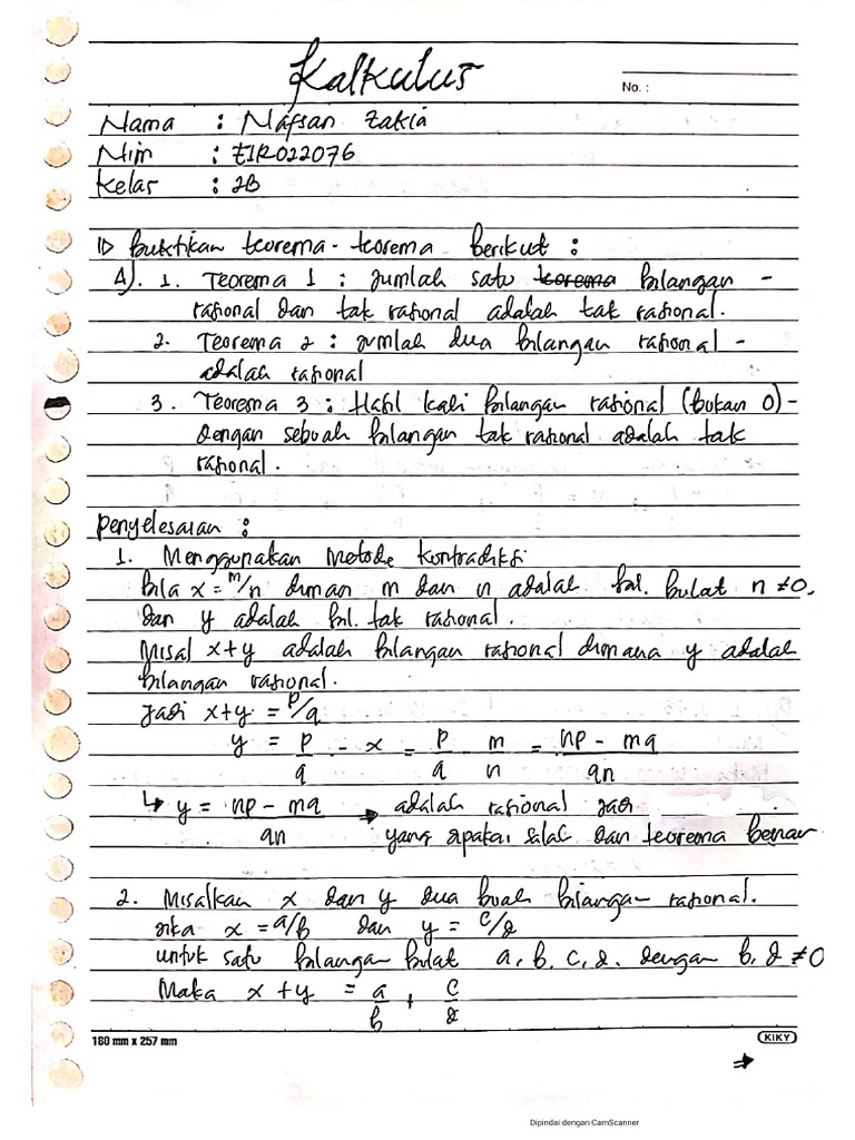 Tugas Kalkulus 1 Nafsan Zakia | PDF