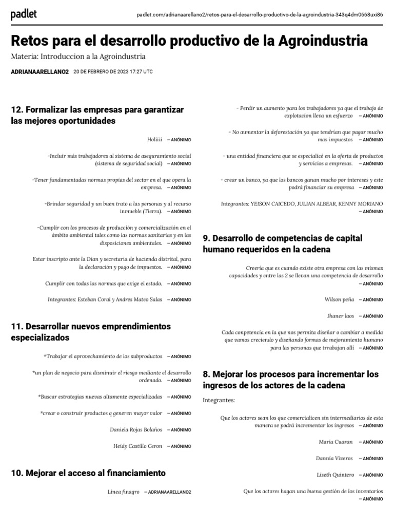 Padlet 1 | PDF | Mercado (economía) | Agricultura