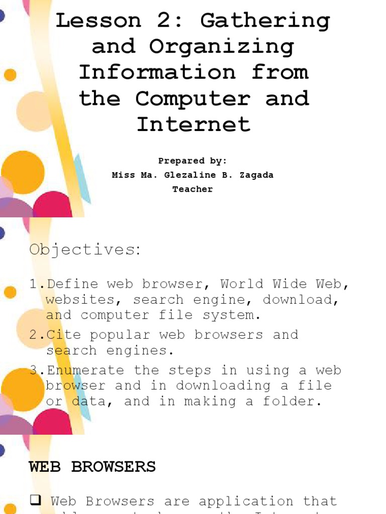 Lesson 2 | PDF | World Wide Web | Internet & Web