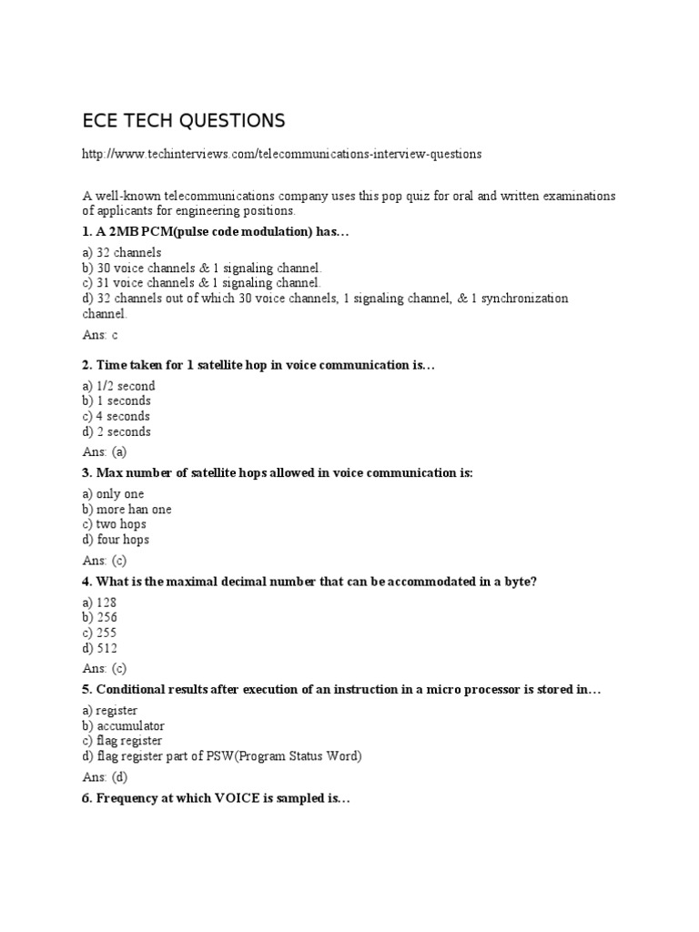 Ece Tech Questions | Download Free PDF | Computer Terminal ...