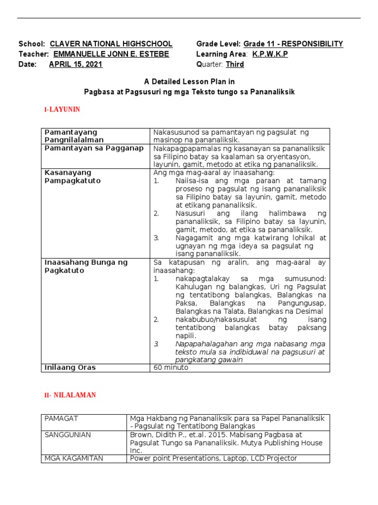 1ST DLP COT2.Docx-converted | PDF