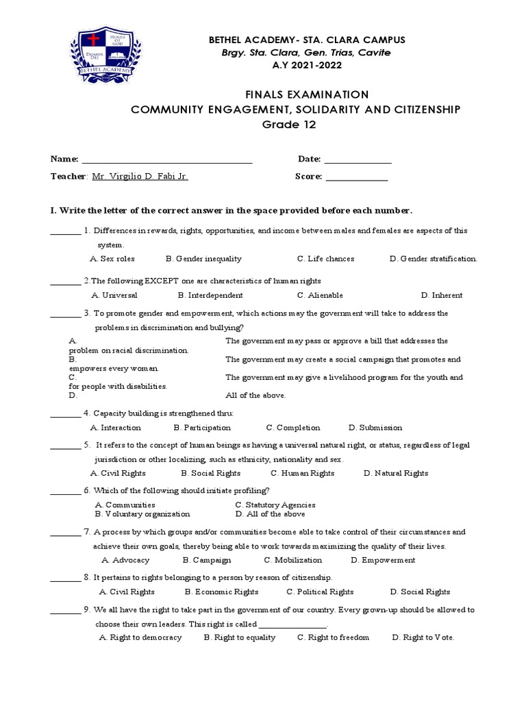 Finals - CESC | PDF | Empowerment | Governance