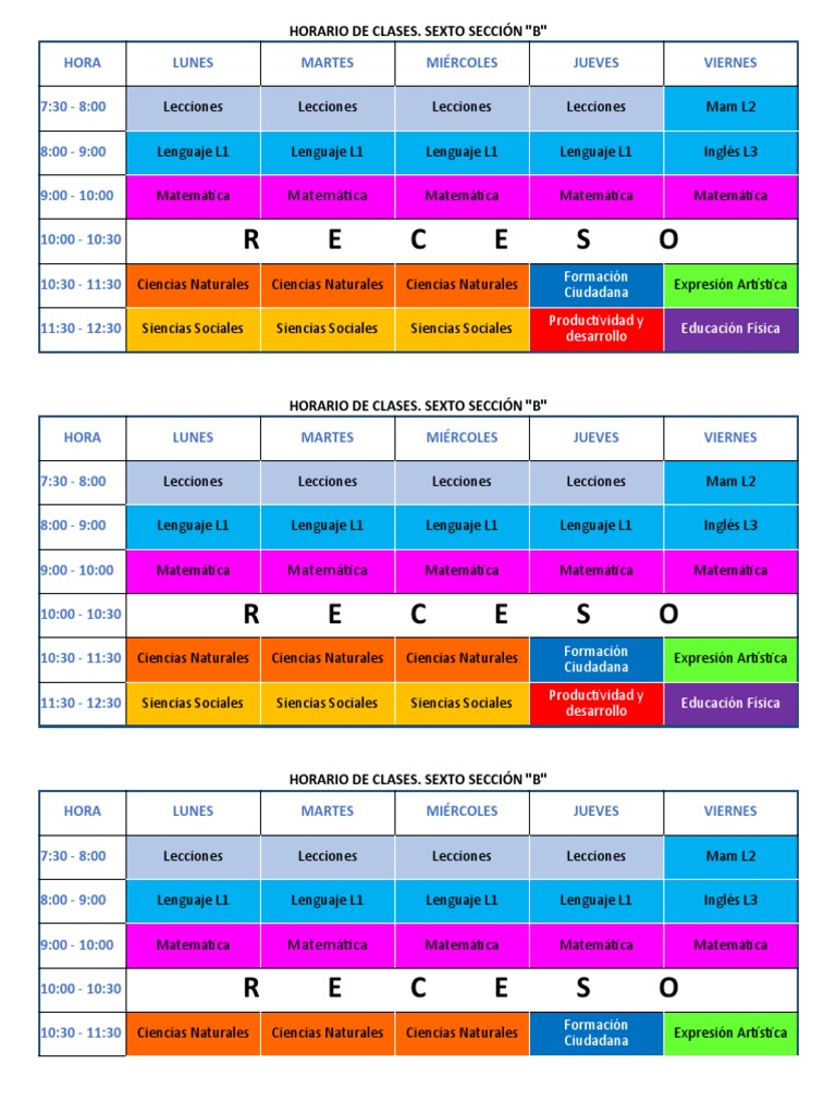 Horario de Clases | PDF | Science