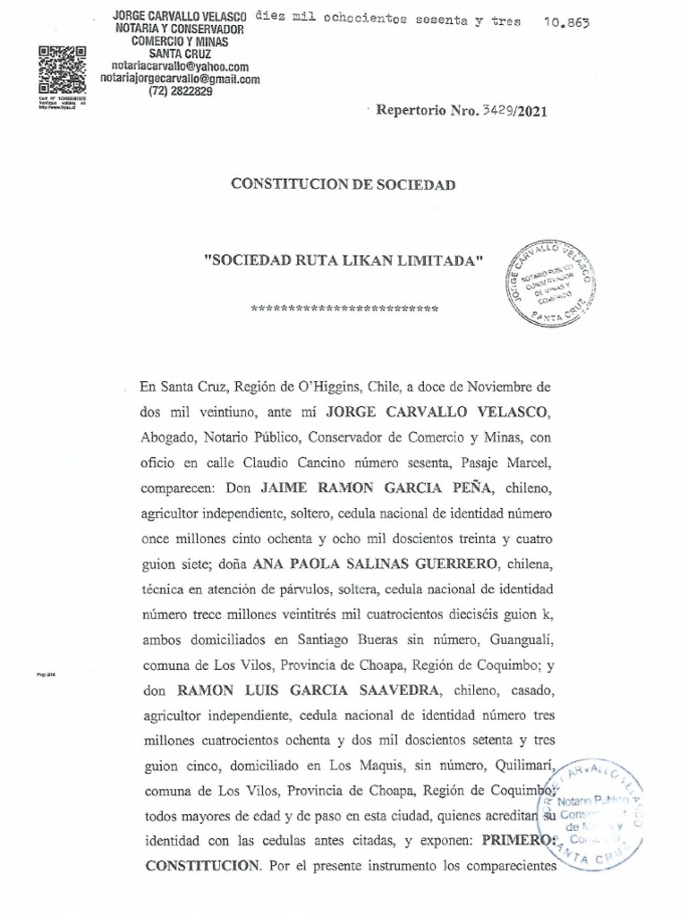 Constitución de La Sociedad | PDF