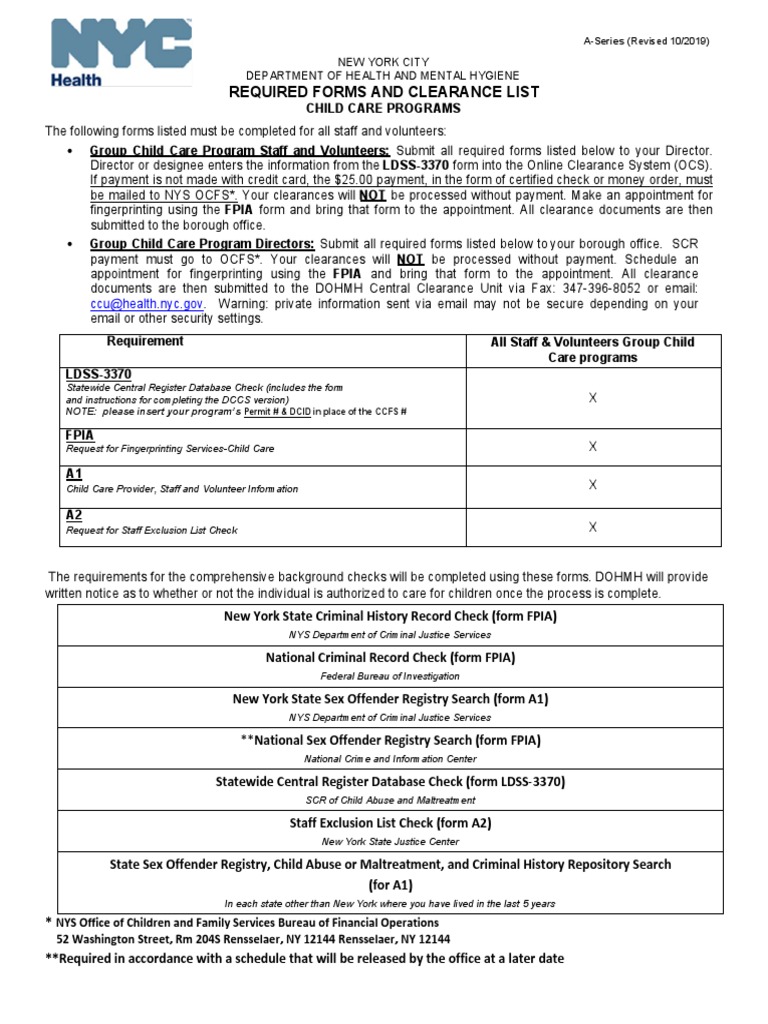 DOI A1 and A2 Blank Form | PDF | Child Care | Criminal Record