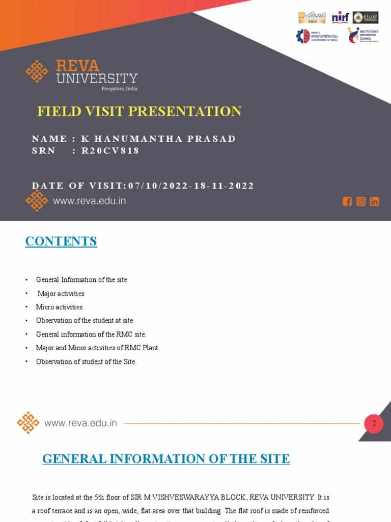 Field Visit Report | PDF | Concrete | Building Engineering