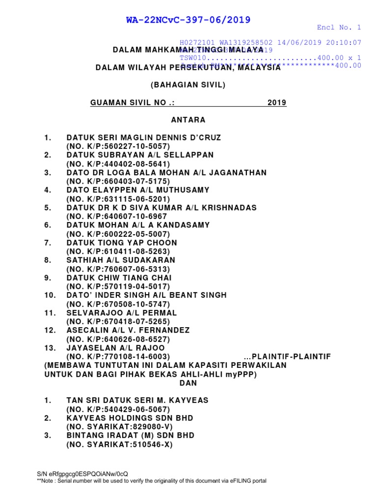 Writ Saman (GAV.277) +@002 | PDF