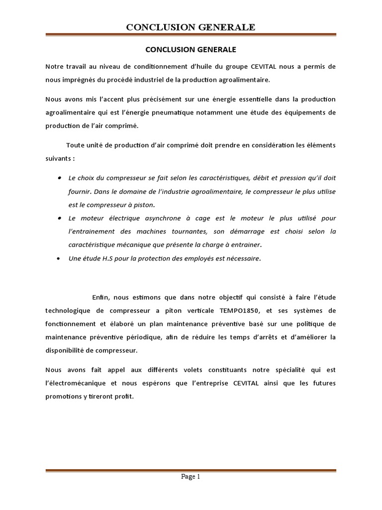 Conclusion Generale F | PDF | Affaires | Technologie et ingénierie