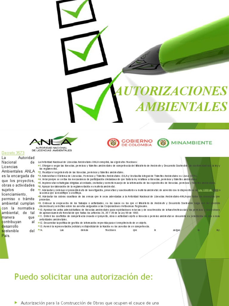 Autorizaciones Ambientales | PDF | Evaluación de impacto ambiental ...
