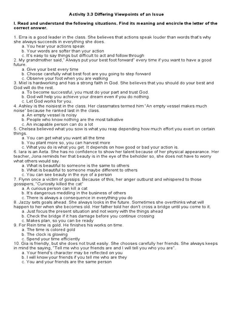 Analyzing Differing Viewpoints | PDF | Language Arts & Discipline