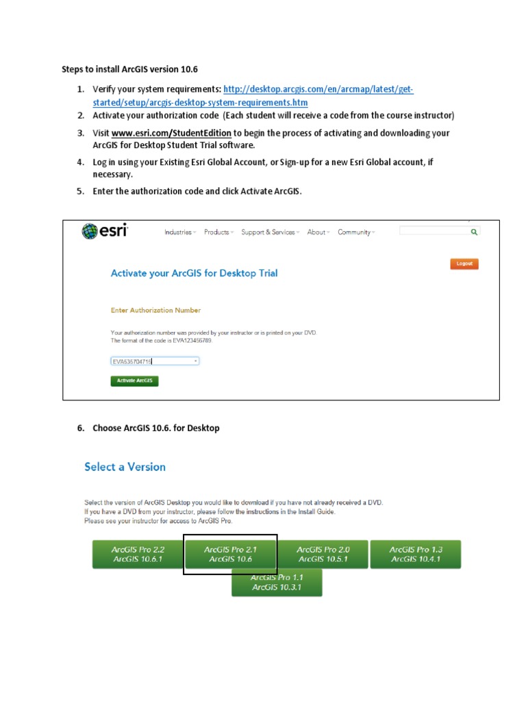 Installing ArcGIS 10.6 | PDF | Arc Gis | Esri