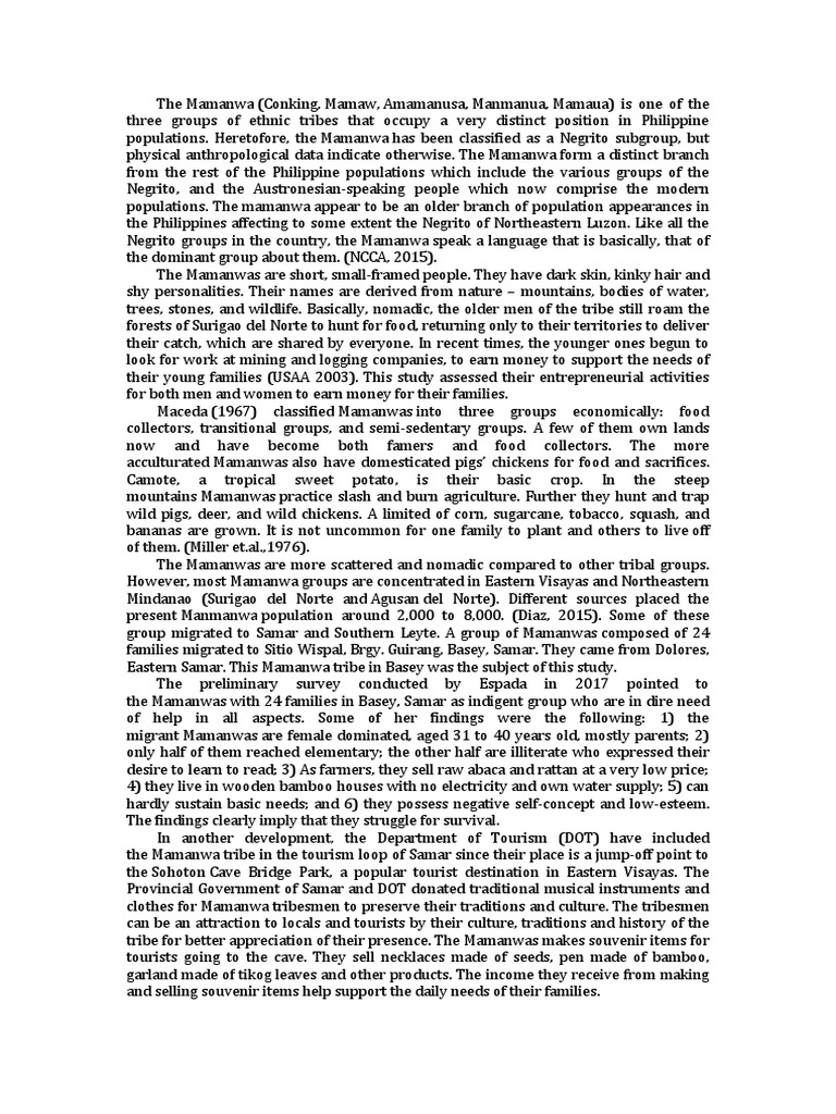 The Mamanwa | PDF | Focus Group | Sustainable Development