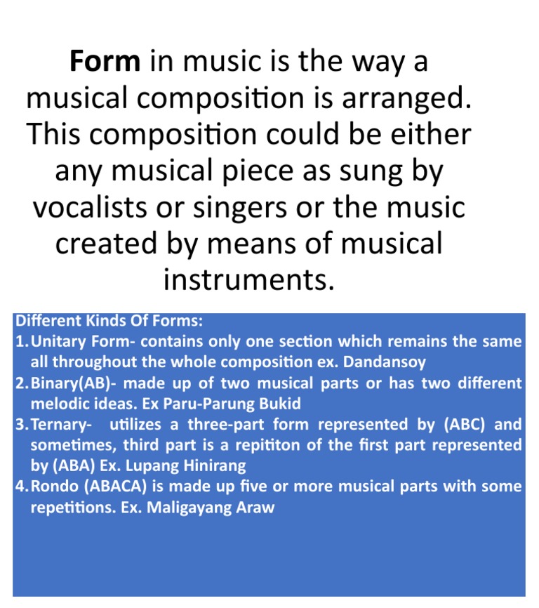 Form in Music Is The Way A Musical | PDF