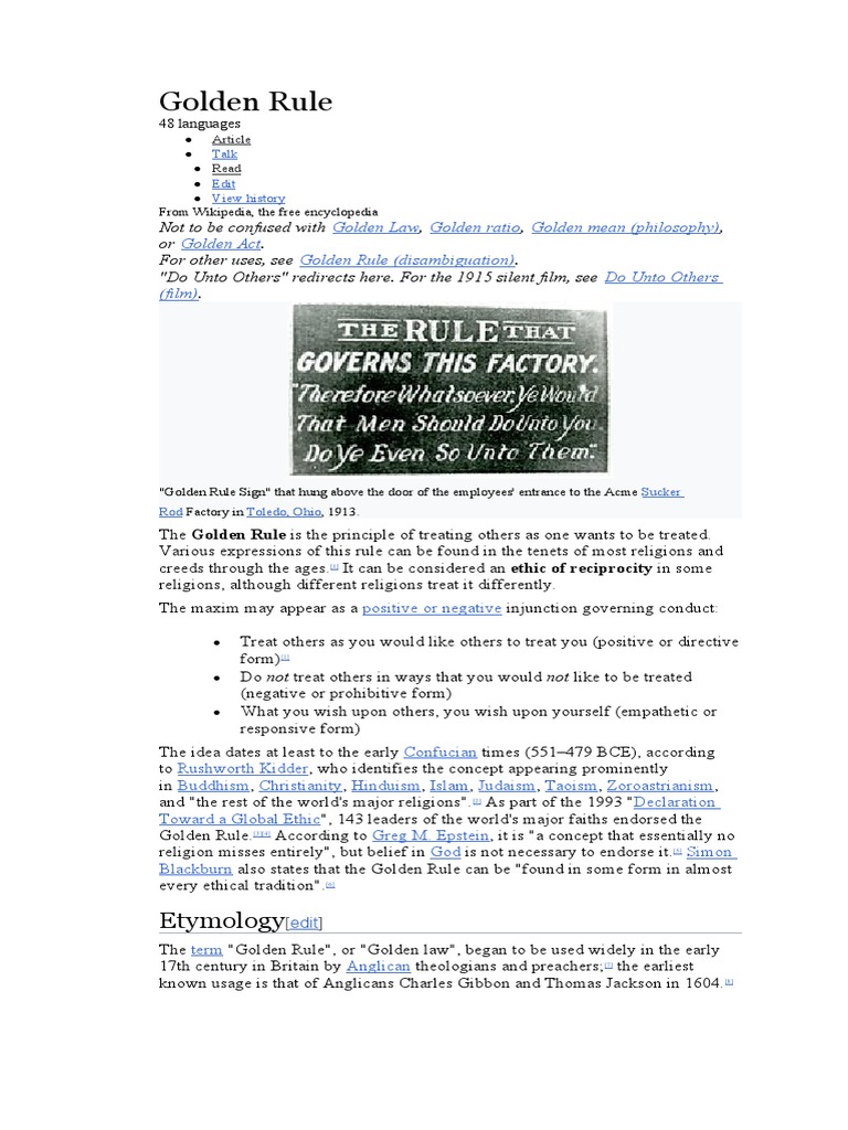 Golden Rule | PDF | Golden Rule | Religious Belief And Doctrine