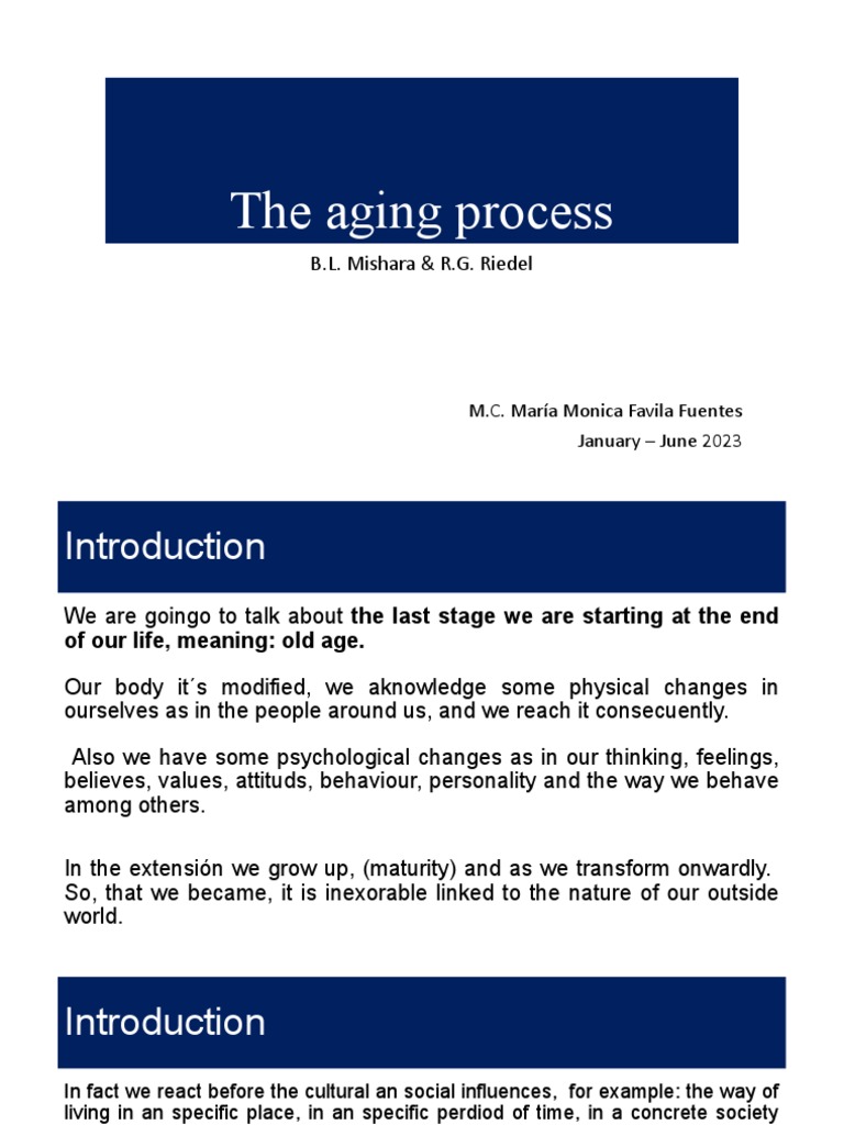 The Aging Process Introduction (Final Revision) | PDF | Adolescence | Sleep