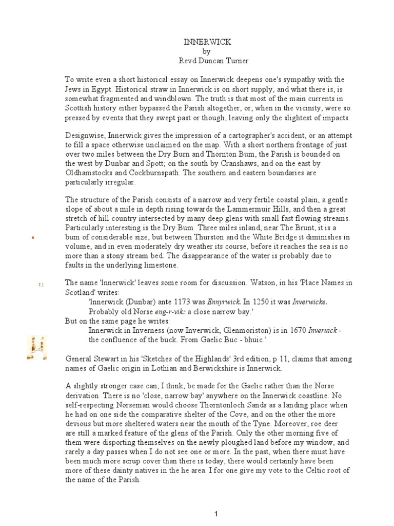 History of Innerwick Village | PDF | Altar | Scotland