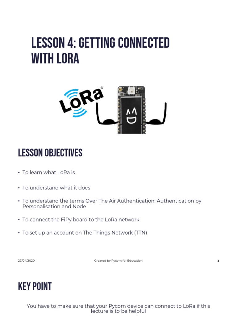 Lesson 4 Getting Connected With LoRa | PDF | Computer Network | Service Industries