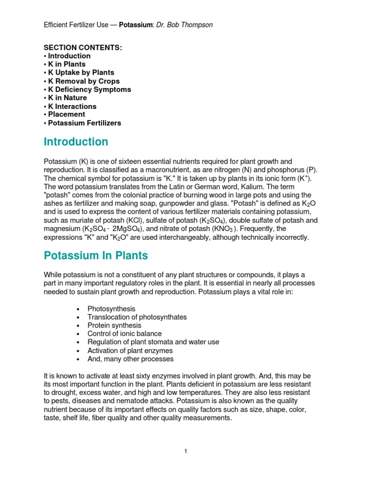 Potassium | PDF