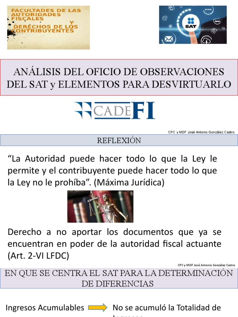 Analisis Del Oficio Del SAT y Elementos para Desvirtuarlo | PDF ...