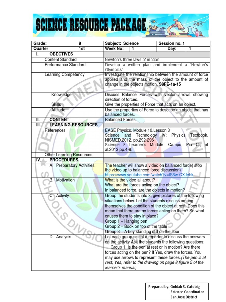 Science 8. Q1-M1 | PDF | Force | Tension (Physics)