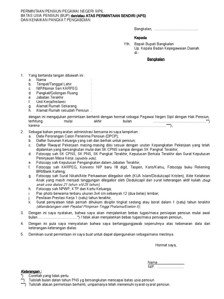 Form PENSIUN, MPP, DPCP, Etc - FINAL | PDF