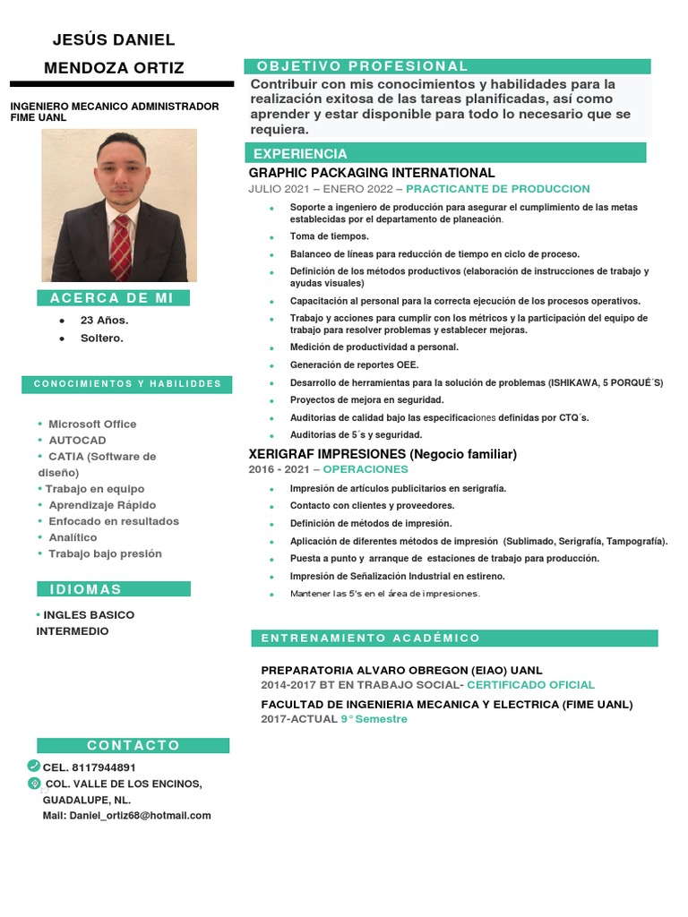CV IMA JesúsMendoza Actualizado | PDF | Business | Informática