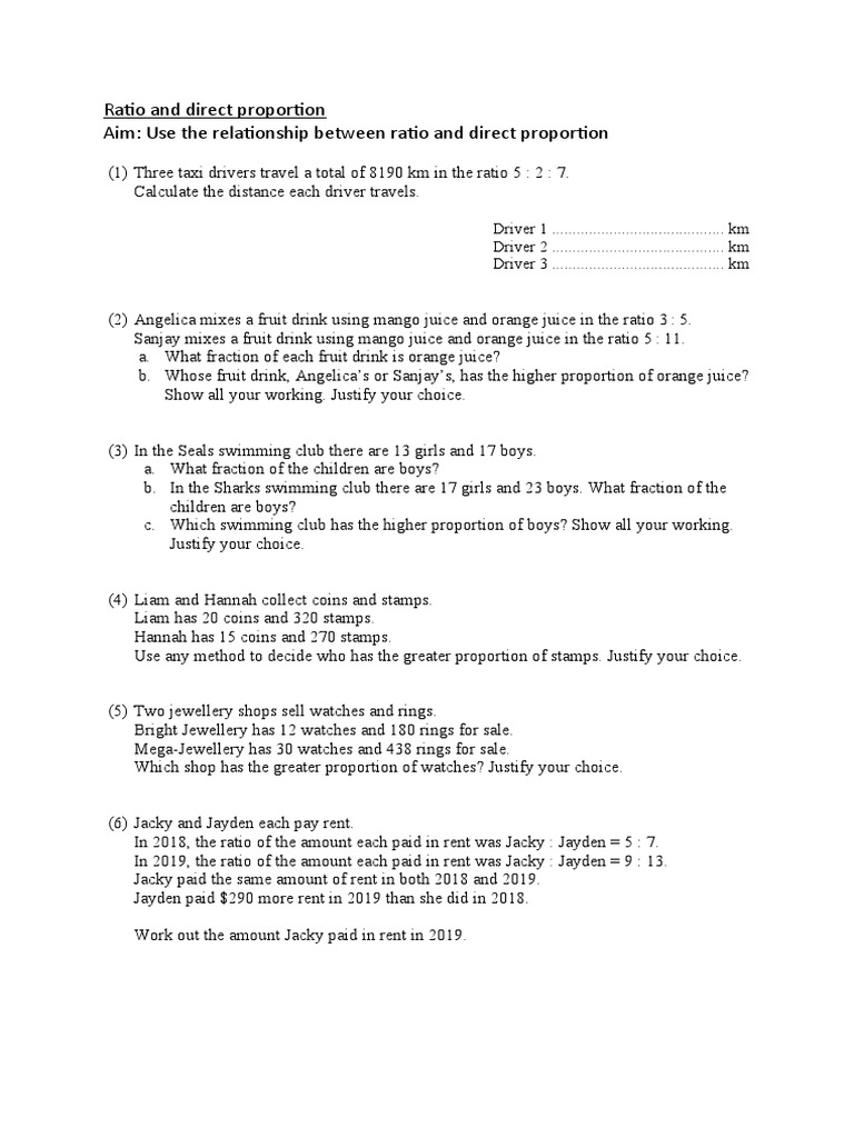 G8 Ratio and Direct Proportion | PDF