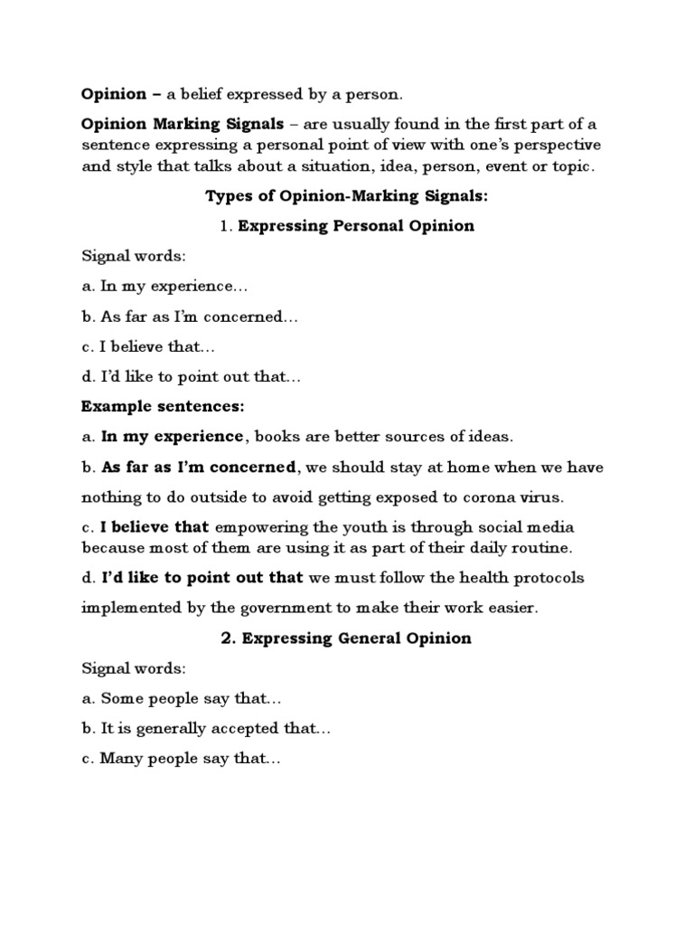 Opinion Marking Signals And Multimodal Text Pdf Human Communication