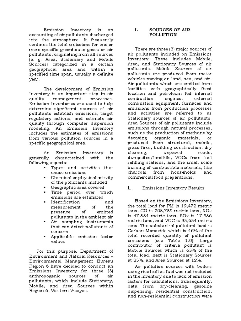 Emission Inventory Report CY 2020 EMB6 | PDF | Air Pollution | Fuel Oil