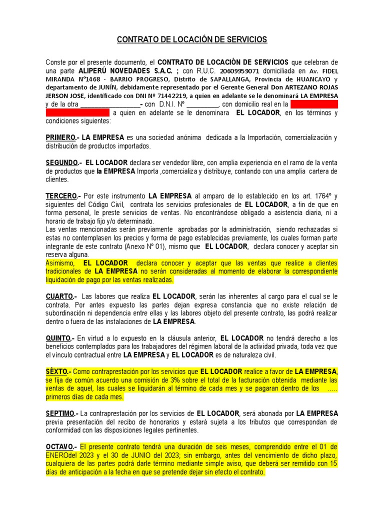 Contrato-Call Center | PDF