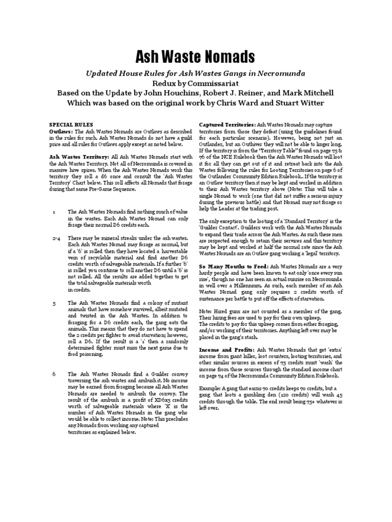 Ash Waste Nomads Rules Update | PDF | Ballistics | Military Technology