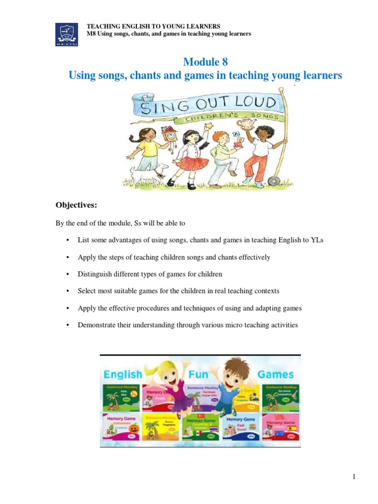 M8. Using Games, Song, Chants - Tasks and Handouts | PDF | Learning ...