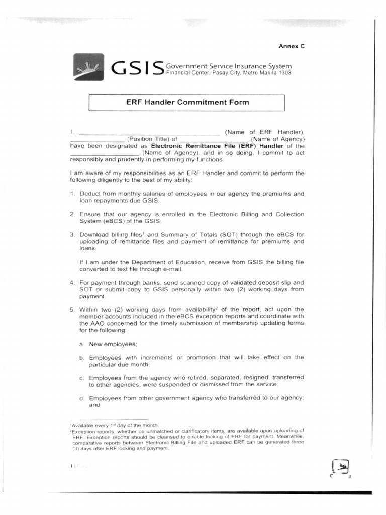 Erf Handler - Commitment Form | PDF | Business | Justice