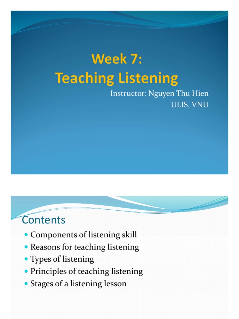 Teaching Listening Pdf Top Down And Bottom Up Design Reading