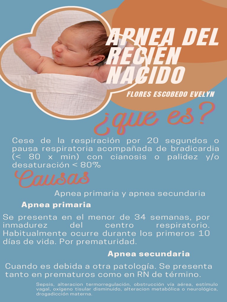 Apnea del recién nacido: causas, mecanismos y tipos | PDF