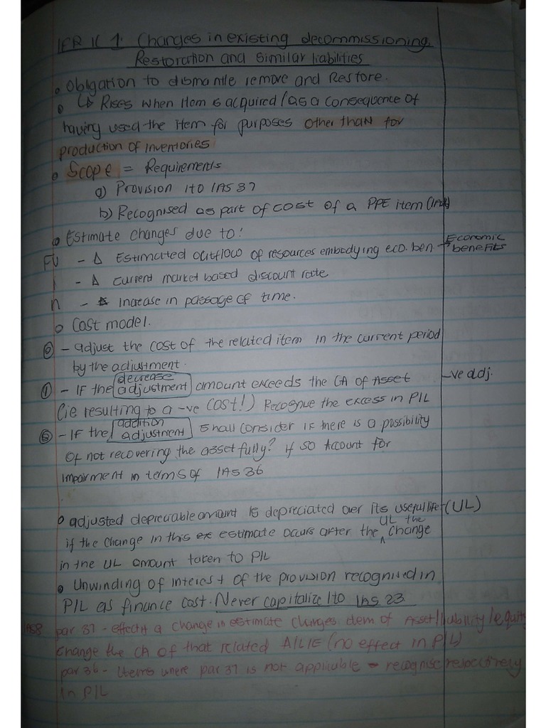 IFRIC 1 Notes PDF | PDF