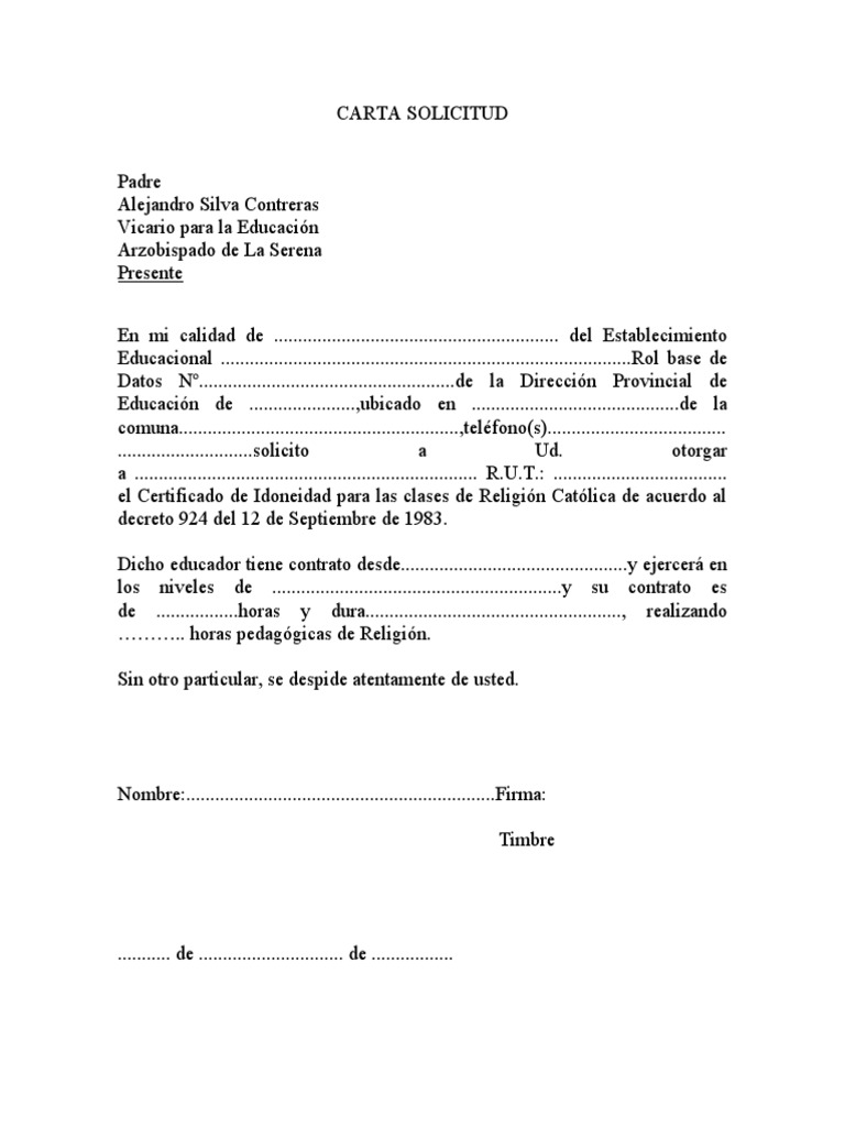 Carta Solicitud Colegio | PDF
