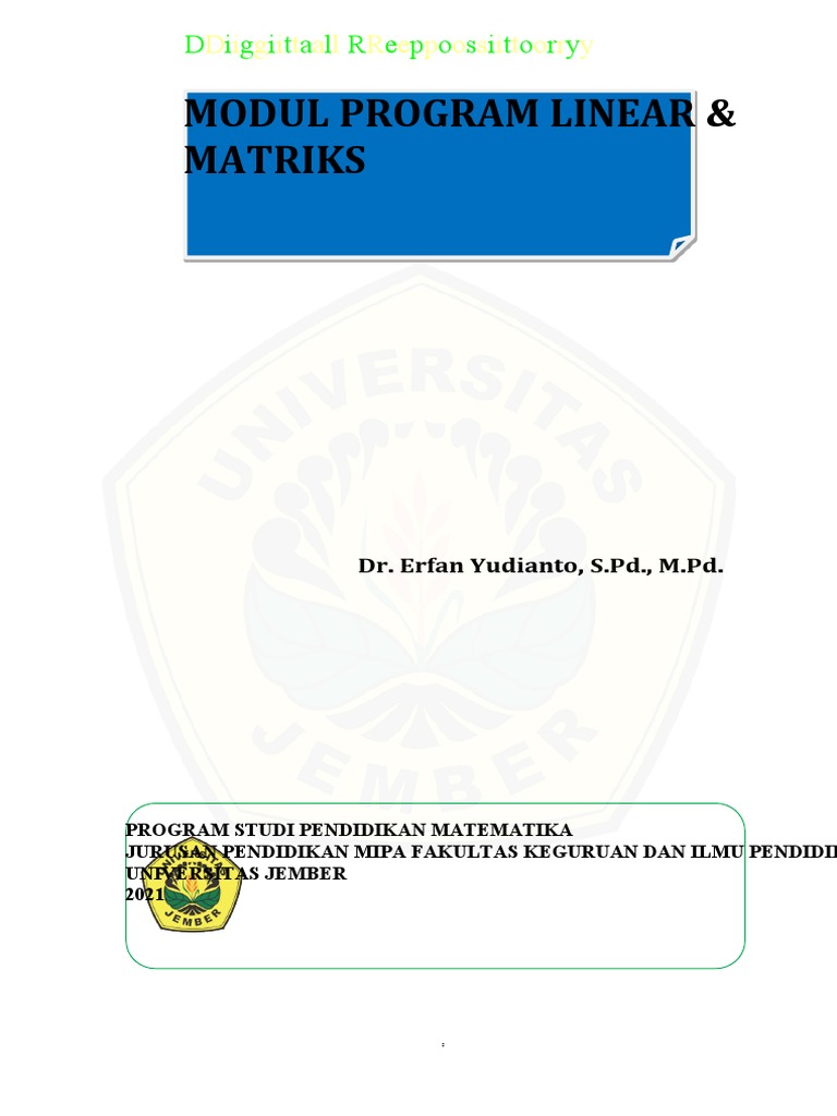 Fkip_modul_erfan_modul Program Linear & Matriks | PDF