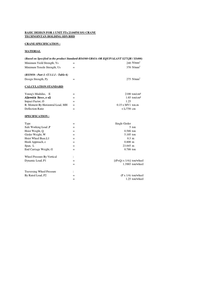 Contoh Calculation BS466 | PDF | Strength Of Materials | Bending