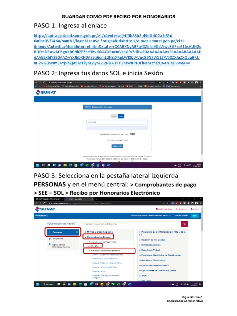 Tutorial para Guardar Como PDF Tu Recibo Por Honorarios | PDF ...
