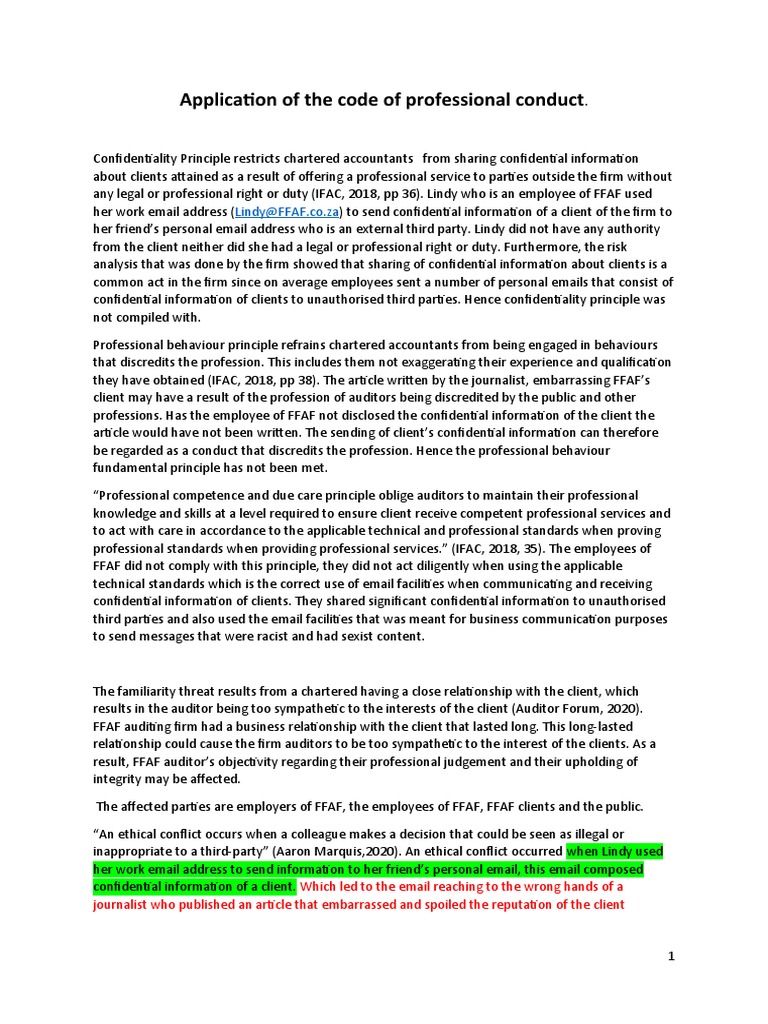 Professional Ethics Pdf Confidentiality Profession