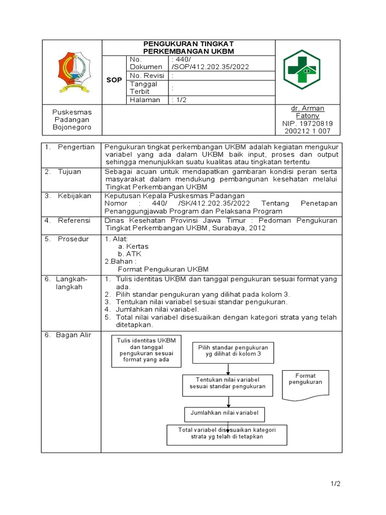 Sop Pengukuran Tingkat Perkembangan Ukbm | PDF | Pengelolaan Keuangan & Uang | Teknologi & Rekayasa